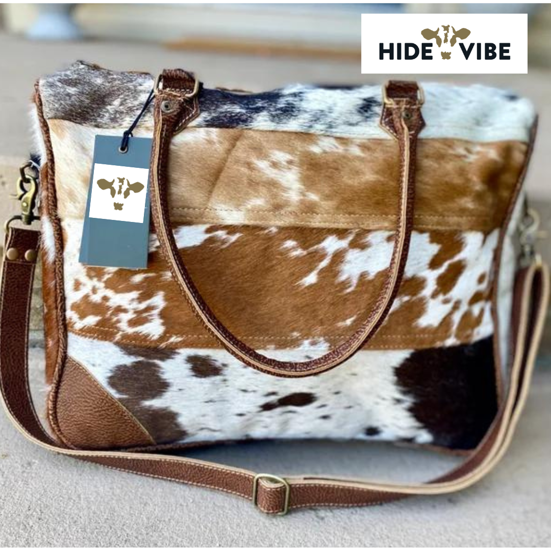 Lizzy Cowhide Panel Laptop Bag – Hide Vibe